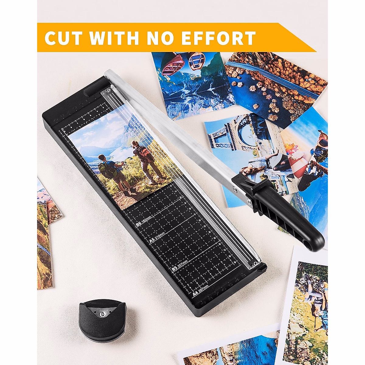 MAKEASY Paper Cutter 12 Inch, Guillotine Paper Cutter with 8 to 10 Sheet Capacity, Heavy Duty Paper Cutter for Cardstock, Paper Trimmer for Crafting, Classroom and Office