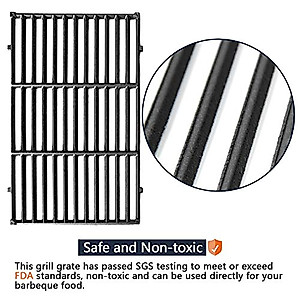 Hongso Grill Grate 7524 Heat Deflector 7622 Bundle for Weber Genesis 300 Series E-310 E-320 E-330 EP-310 EP-320 EP-330 S-310 S-330 Gas Grill (2011-2016 with Front Control Knobs)