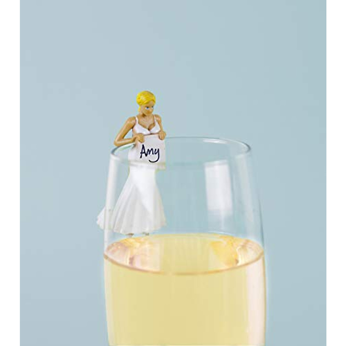Drinking Buddies Happy Couple Themed Reuseable Glass Drink Markers, Bride & Groom
