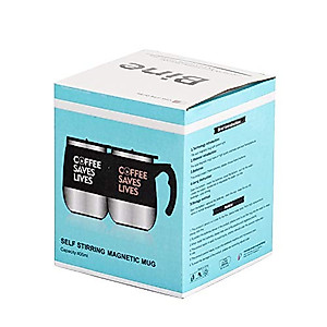 BINE Self Stirring Mug Auto Self Mixing Stainless Steel Cup for Coffee/Tea/Hot Chocolate/Milk Mug for Office/Kitchen/Travel/Home -450ml/14oz