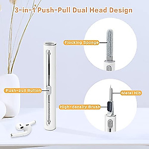 Paiholy Cleaner Kit for Airpods Pro 1 2 3, Multifunction Bluetooth Earbuds Cleaning Pen with Soft Brush, 3 in 1 Cleaning Tools for Airpods, Wireless Earphones Case, Camera and Mobile Phone