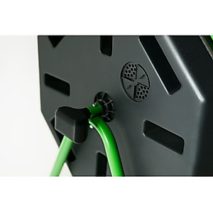 FCMP Outdoor HOTFROG Mobile 43-Gallon Dual Chamber Continuous Tumbling Composter with Wheels - Outdoor Rotating Garden Compost Bin, Black & Green