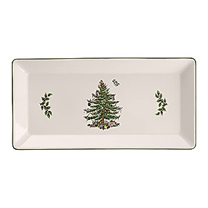 Spode - Christmas Tree Collection - Gold Rectangular Tray - Measured at 14" - Dishwasher. Microwave, and Freezer Safe