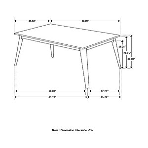 Coaster Home Furnishings Everett Faux Top White Dining Table, Marble and Natural Walnut (192761)
