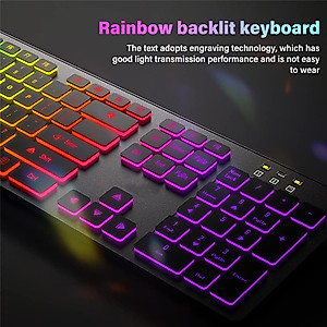 JYDBRT Keyboard Wired 104 Keys Silent Gaming Keyboard RGB Backlit for Laptop Pc Gamer Mechanical Keyboard