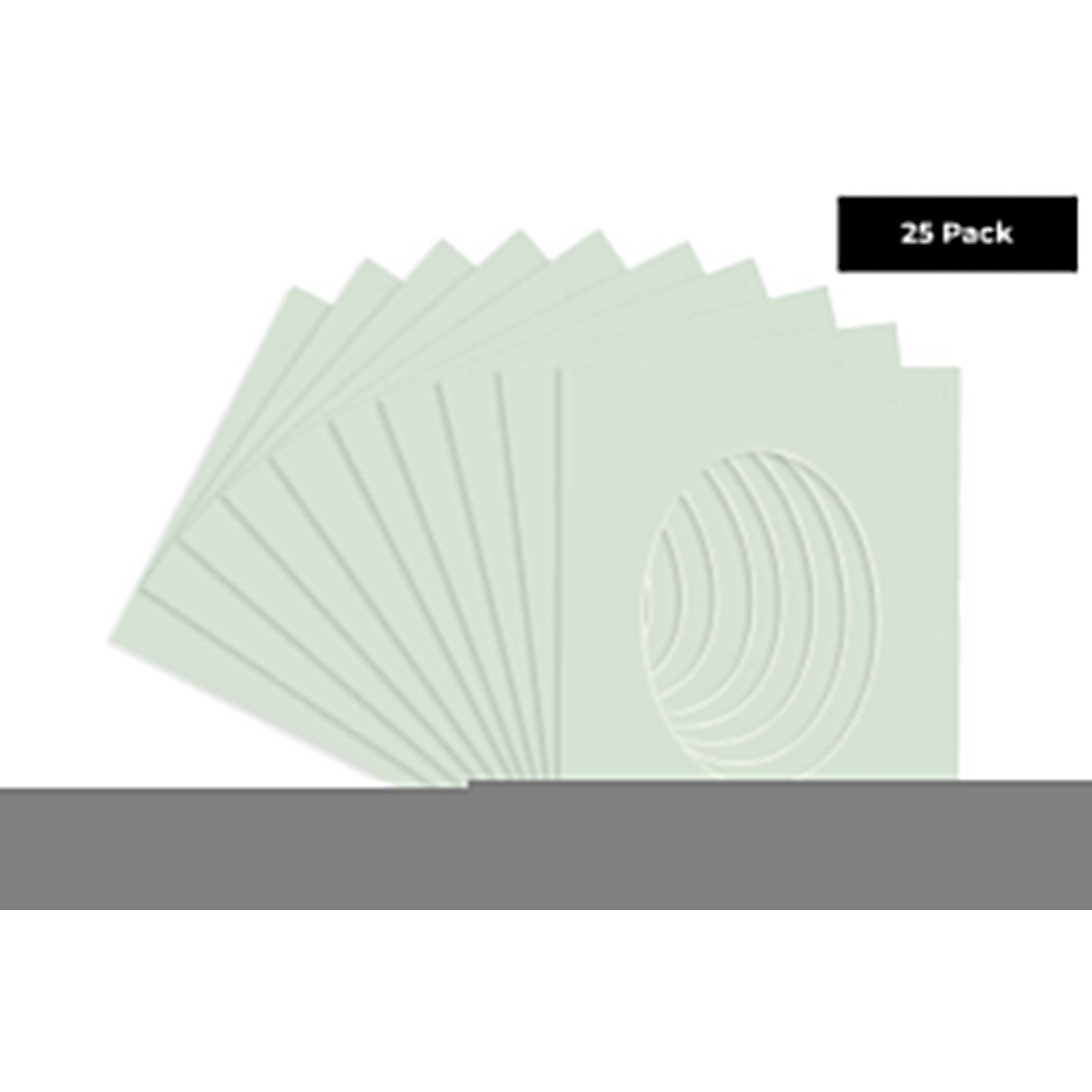 CountryArtHouse Honeydew Green Acid Free 12x18 Oval Picture Frame Mat with White Core Bevel Cut for 11x16 Pictures - Fits 12x18 Frame - Pack of 25 Matboards