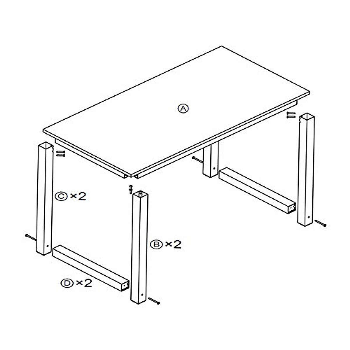 USHOW Computer Desk 63 inch Modern Sturdy Office Desk Study Writing Desk for Home Office (63 inch, Sandalwood)