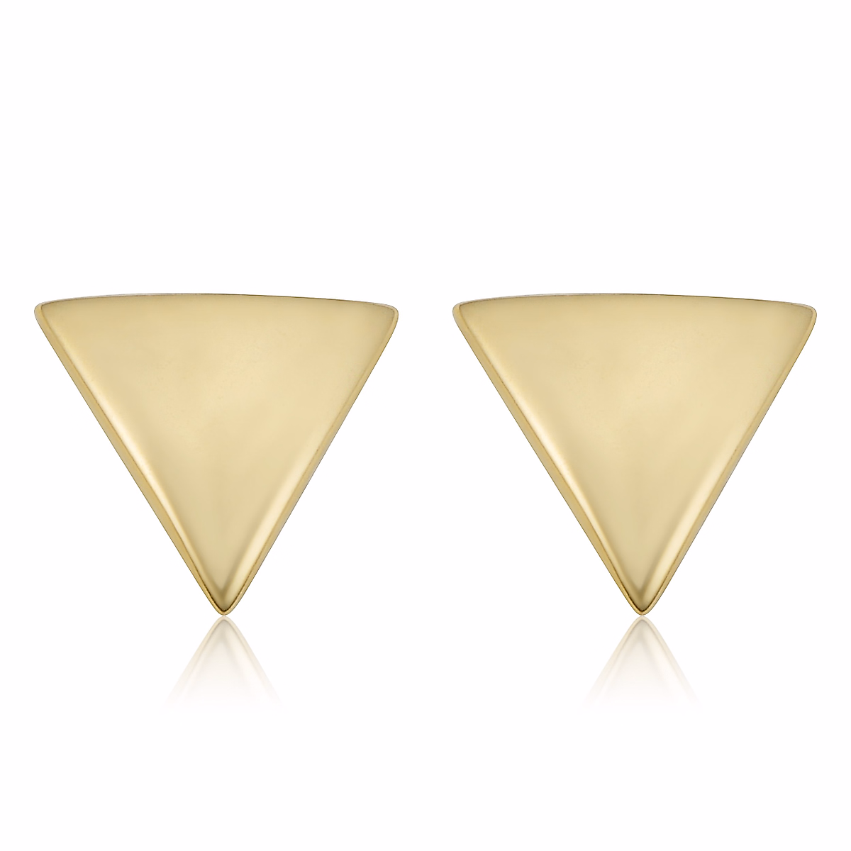 Kooljewelry 14k Yellow Gold Triangle Stud Earrings Minimalist Jewelry
