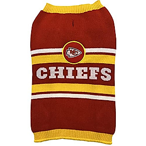 Pets First NFL Kansas City Chiefs Dog Sweater, Size Extra Large. Warm and Cozy Knit Pet Sweater with NFL Team Logo, Best Puppy Sweater for Large and Small Dogs, Team Color (KCC-4179-XL)