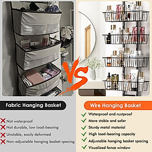 LUXEAR Over the Door Pantry Organizer, 6-Tier Adjustable Pantry Organizers and Storage, No-Assembly Foldable Metal Hanging Over the Door Organizer for Kitchen, Home, Laundry Room, Bathroom