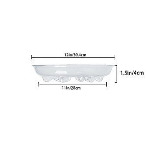 Idyllize 5 Pieces of 12 inch, Clear Thick Plastic Heavy Duty Sturdy Plant Saucer Drip Trays for pots (12")