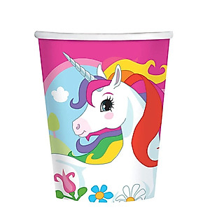 amscan 9902102-66 - Unicorn Kids Birthday Party Paper Cups - 8 Pack
