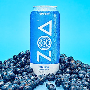 ZOA Zero Sugar Energy Drinks, Super Berry - Sugar Free with Electrolytes, Healthy Vitamin C, Amino Acids, Essential B-Vitamins, and Caffeine from Green Tea - 16 Fl Oz (12-Pack)