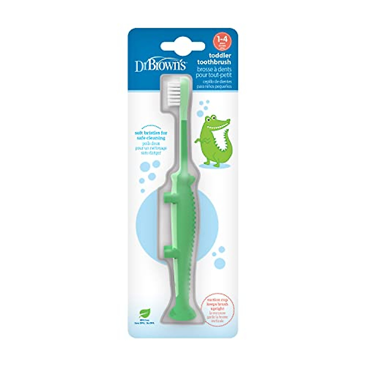 Dr. Brown's Baby and Toddler Toothbrush - Crocodile, BPA Free - Age 1-4Y