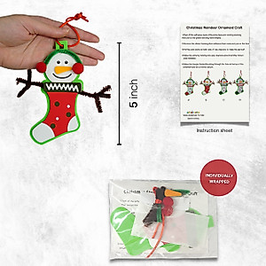4E's Novelty Foam Christmas Snowman Stocking Ornament Craft (12 Pack) Christmas Crafts for Kids Toddlers 4-8, 8-12 Foam DIY Craft Kit Bulk
