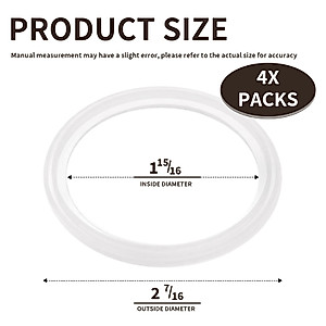 Hasanbar Replacement Gaskets Compatible with Thermos Stainless King Food Jar 16 and 24 Ounce, Silicone Seals Ring Ensures Containers a Leak-Proof Seal, O-Rings with No Phthalate/Latex/BPA - 4 Pack