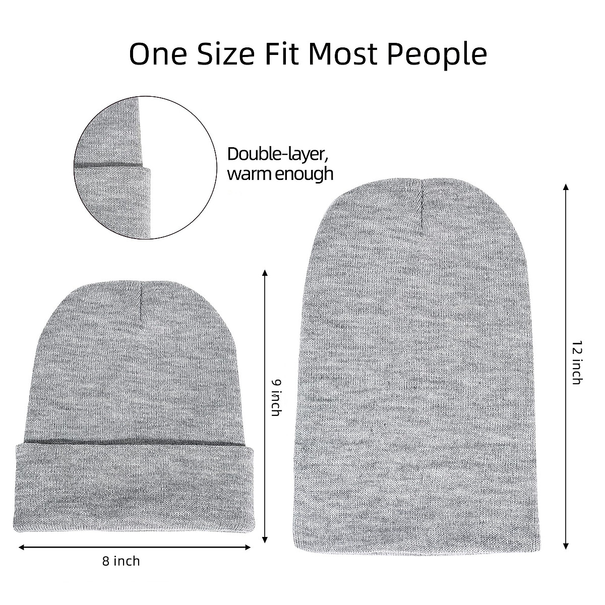 Gelante Men Women Warm Knit Cuffed Plain Beanie Hat Skull Cap. 2040A-1PC-Copper