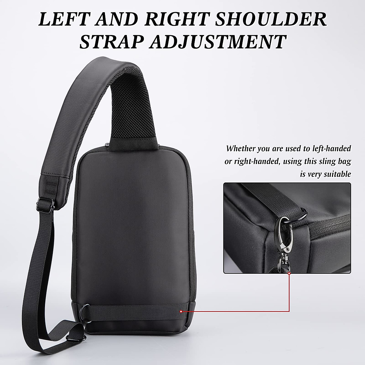 KINGSONS Casual Sling Bag Large Capacity Shoulder Bag Crossbody Bag Lightweight Chest Bag Waterproof Double Ipad Compartment, Suitable for Short Trips Cycling Day Bag