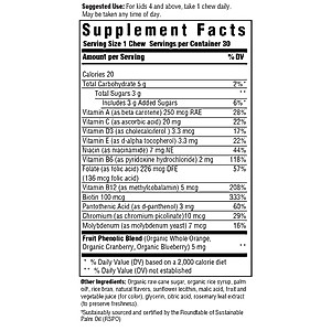 MegaFood Kids One Daily Multivitamin Soft Chews - Kids Vitamins with Vitamin B, Vitamin C, Vitamin D & Vitamin E - Age 4+, Vegetarian, Made Without 9 Food Allergens - Grape Flavor - 30 Chews