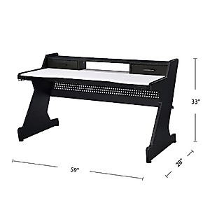 Acme Furniture Bigga Gaming Table, Black & White Finish