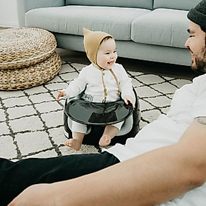 Bumbo 3-in-1 Baby Multi Seat Booster w/Tray Table, 6-36 Months, Black/Cool Grey