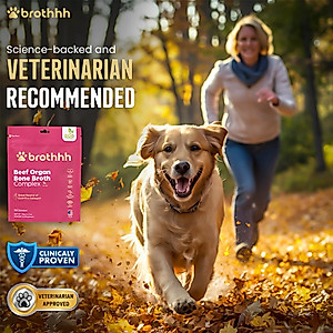 Beef Organ Meal Topper for Dogs - Bone Broth Protein - CoQ10 - Collagen - 100% Grass Fed - Pasture Raised - Veterinarian Approved - Non-GMO - Made in The USA by Brothhh - 3.17 oz. Powder