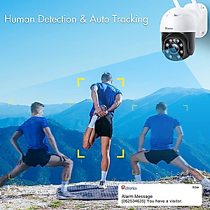 Ctronics 3G/4G LTE No WiFi Security Outdoor Camera with 30m Color Night Vision, 1080P PTZ 360° Digital Zoom Surveillance Camera Auto Tracking Human Detection Two-Way Audio IP66, SIM Card Included