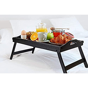 Artmeer Bed Tray Table with Folding Legs Wooden Serving Breakfast in Bed or Platter Tray,TV Table Laptop Computer Tray Snack Tray Large Size