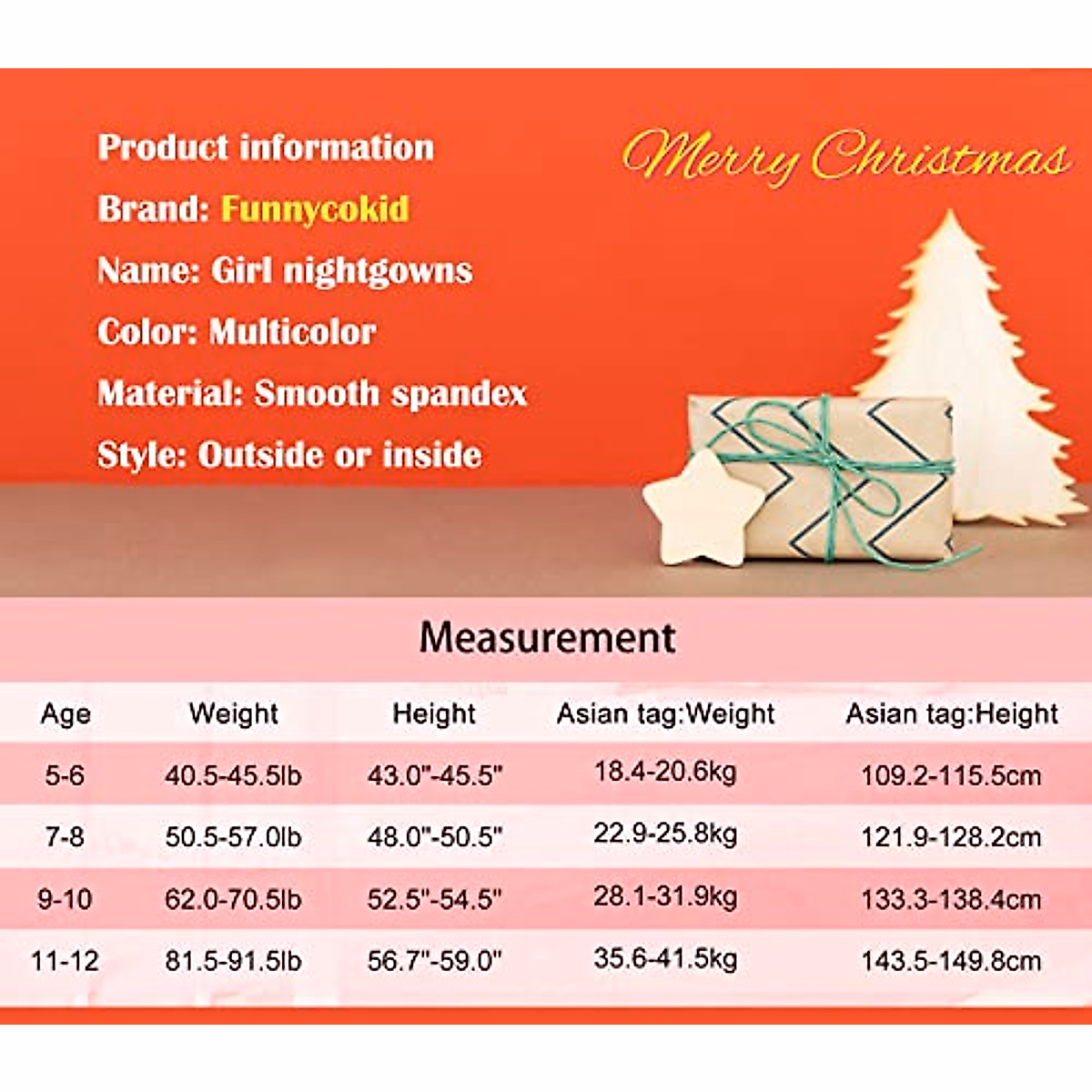 Girls Princess Funny Christmas Nightgowns Pajamas Dress Size 9 3D Graphic Printed Cat Nightdress Sleepwear for Family Party 9-10 T