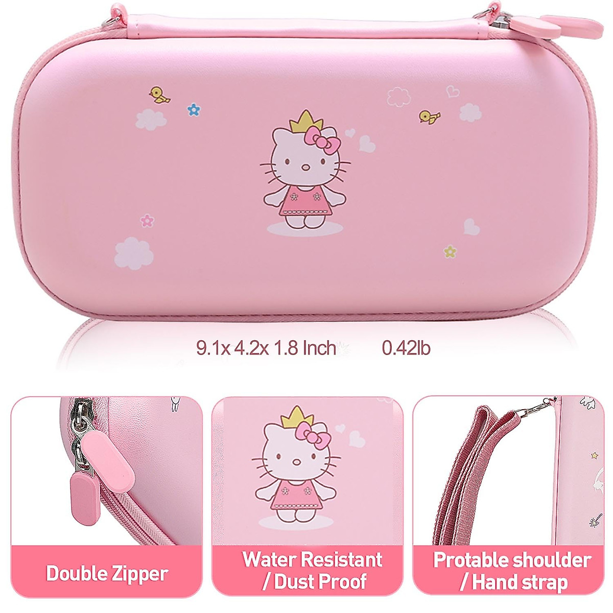 GUTIAL Accessories Bundle for Nintendo Switch Lite - Cute Kawaii NS Lite Accessories kit for Grils Boys Kids with Carrying Case, Cartoon Cover Case, Screen Protector, Stand - Pink