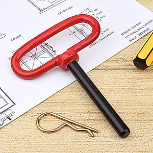 2 Pcs 1/2 inch Red Handle Hitch Pin Accessories for Tractors,Clevis pin (1/2 x 3-5/8)