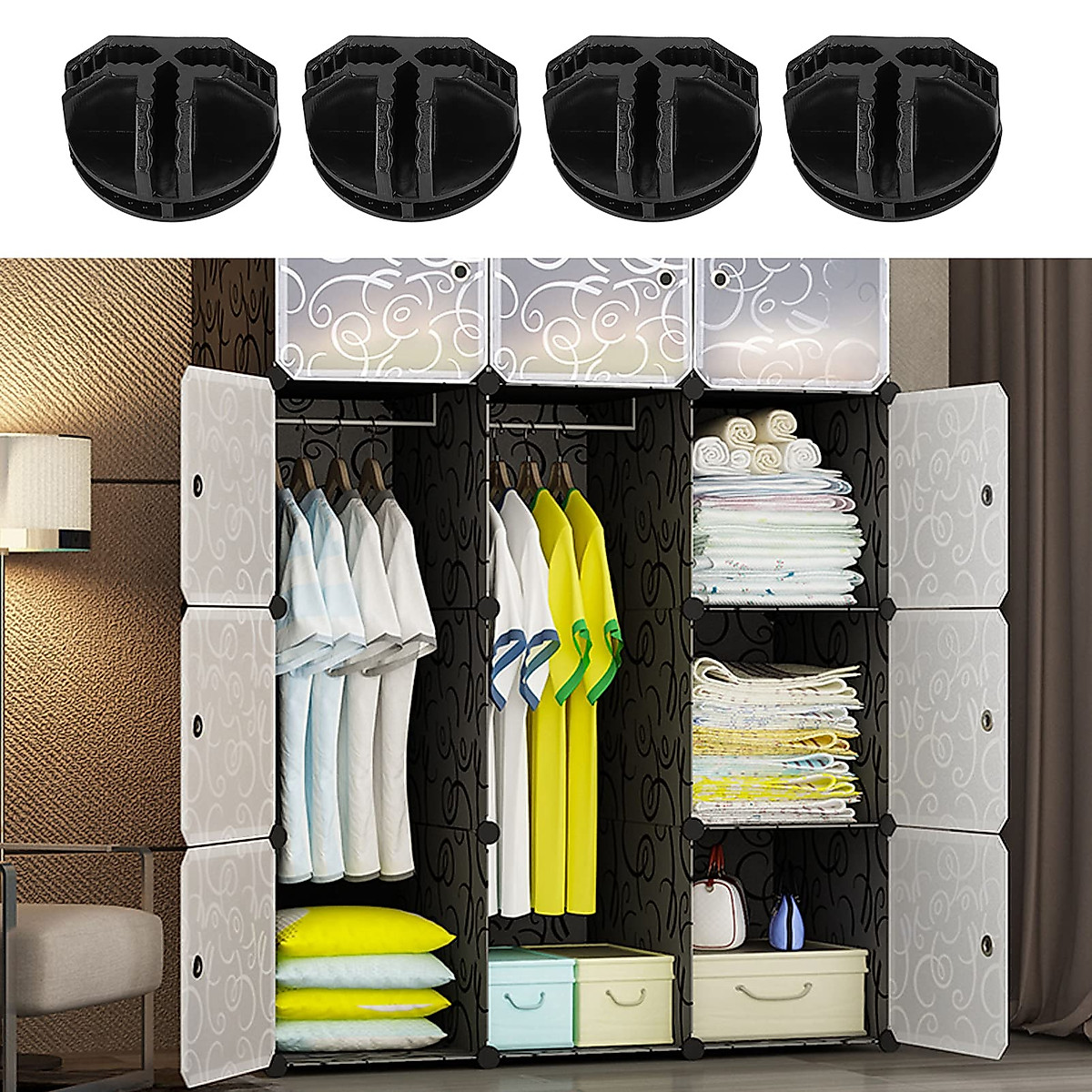DOITOOL 40pcs Wire Cube Connectors Plastic Connector Wire Grid Cube Organizer Connector for Modular Closet Storage Organizer Wire Shelving 3. 5x2. 3cm