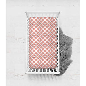 Bacati - 2 Pack Girls Essentials Classic Super Soft Breathable 100% Cotton Muslin Baby Crib Fitted Sheets - Fits Standard 28 x 52 x 5 Crib & Toddler Mattresses (Ikat Dots Coral)