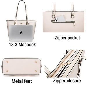 LOVEVOOK Purses for Women Large Tote Bag for Work Faux Leather Handbags Shoulder Bag with Zipper Pocket