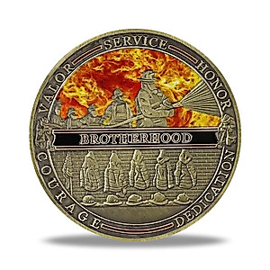 BHealthLife Fire Helmet Firefighters Creed Challenge Coin Fire Department Retire Thank You Gift