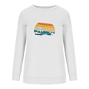 LAWOR Cropped Sweatshirt 2023 Fall Sudadera en forma de corazón mujer Patrón de libélula Impresión Jersey manga larga Sudadera Cuello redondo Otoño V4-White X-Large