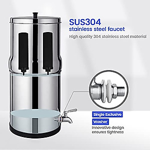 Amwater Cartridge Water Filter Compatible with Black Purification Elements Purifier Replacement Gravity System Filters,Fits BERKEY and Other Gravity Filter Systems(2 Pack）