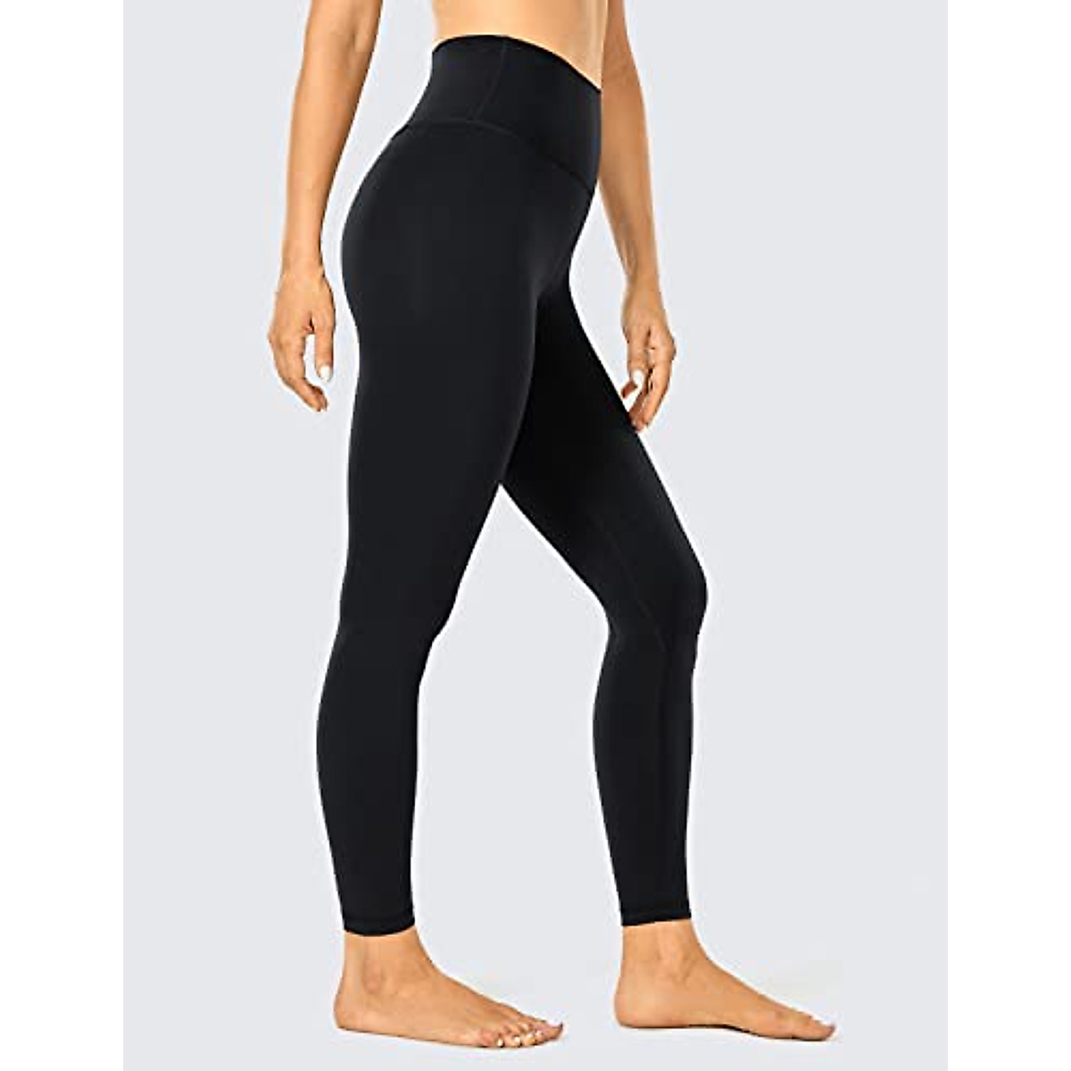 CRZ YOGA Women's Brushed Naked Feeling Yoga Leggings 25" - High Waisted Athletic Workout Leggings Yoga Pants Black Medium