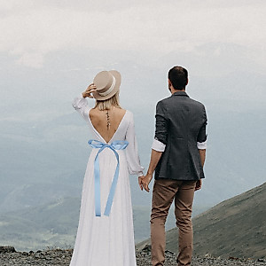 Sewhick 1 Inch x 50 Yards Solid Satin Ribbon Single Face Fabric Ribbons for Gift Wrapping Crafting Bows Bouquet Wedding Invitation Floral Arrangement Baby Shower, Light Blue