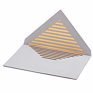 Luxury Gold Foil Letterpress Thank You Cards and Gray Envelopes 20 Pack - Opie's Paper Company (Gold)