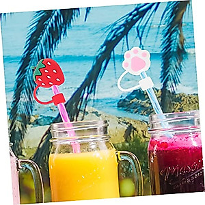 Yardwe 6pcs Straw cap straw cover cap straw topper cute straw covers straw covers for reusable straws Straw Plugs 6-8 mm straw tip cover glass straws universal Pipette tip girl