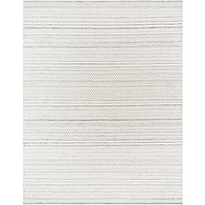 Hauteloom Kendi Wool Living Room, Bedroom Area Rug - Modern Farmhouse - Neutral Bohemian Boho - Light Gray, White - 3'6" x 5'6"