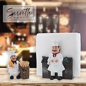 Fat Chef Figurine Napkin Holder Chef Kitchen Décor Collection
