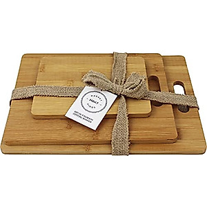 MRKT FINDS 3PK Bamboo Wood Cutting Board, Kitchen Chopping Board, Heavy Duty Serving Tray, AK427