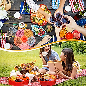 2 Pcs Flower Shaped Snack Tray Fruit Bowl Divided Serving Container 6 Compartment Fruit Tray Nut Candy Veggie Tray with Lid Fruit Platter Plastic Appetizer Tray Fruit Plate Organizer for Party Supply