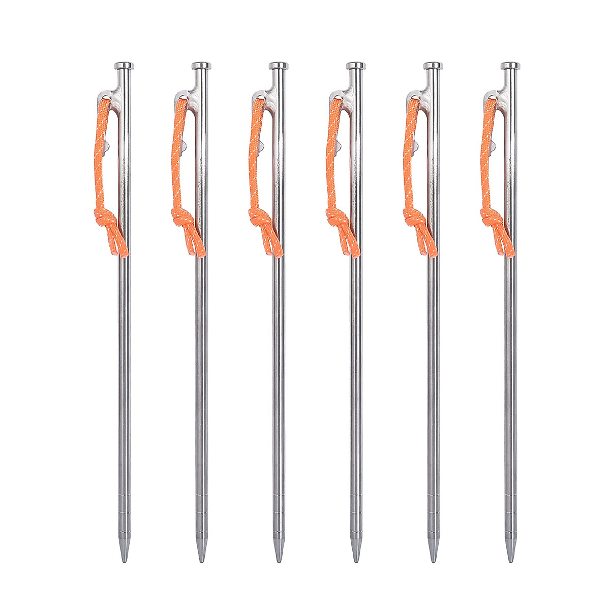 Boundless Voyage 6pcs/lot Titanium Alloy Tent Pegs Outdoor Camping Awning Tent Stakes Lightweight Hiking Climbing Tent Nail (30cm-Ti4015P)