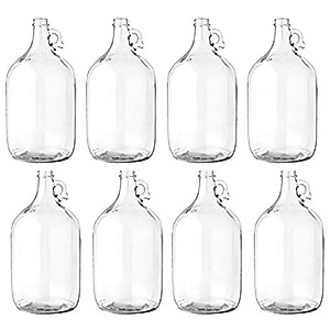 Glass Jug, 1 gal (Pack of 8),clear