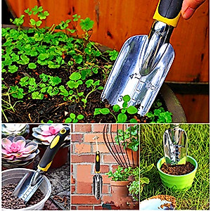 SXBBSMC Garden Trowel, Hand Shovel, 1 Piece Cast-Aluminum Heavy Duty with Soil Depth Mark Gardening Hand Tool, Small Professional Hand Trowel for Women Men Kids Digging Planting