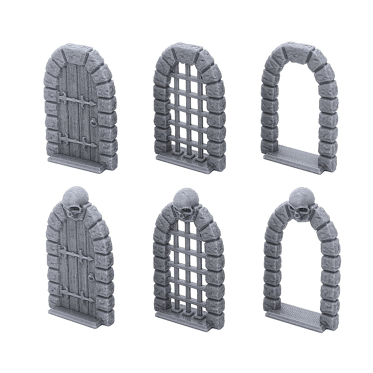 Retro Dungeon Doors, 3D Printed Tabletop RPG Scenery and Wargame Terrain for 28mm Miniatures
