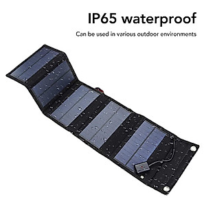 Solar Folding Bag Charger, Foldable Backpack Quick Charging Station IP65 Waterproof Portable Panel Power Bank for Outdoor
